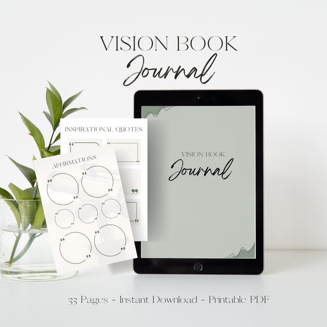 Vision Book Journal Vision Board Digital Printable Journaling Pages ...