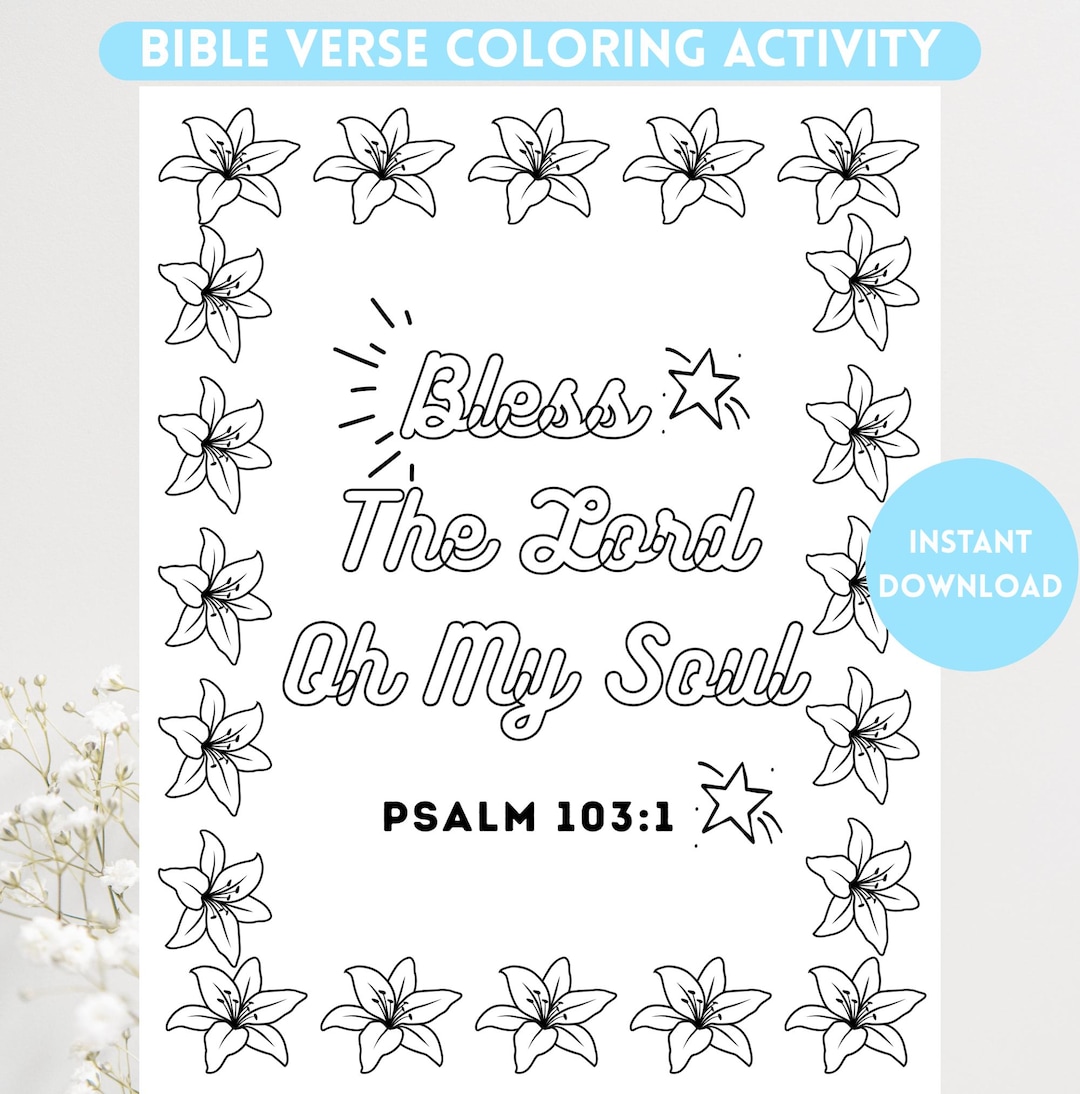 Psalm 103 Coloring Page - Homeschool Bible Activity - Bible Coloring ...