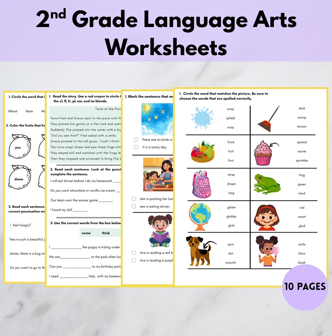 1st Grade Language Arts Packet - Reading, Writing & Spelling Activities ...