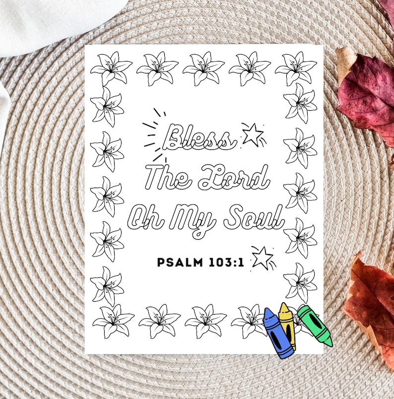 Psalm 103 Coloring Page - Homeschool Bible Activity - Bible Coloring ...