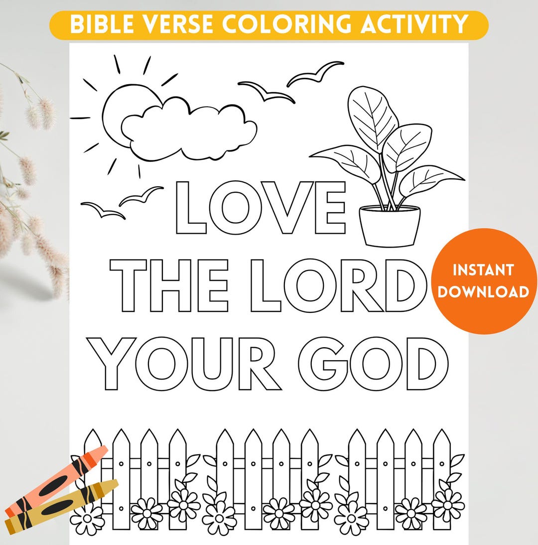 Love the Lord Coloring Page: Sunday School Activity (PDF/PNG) - Etsy