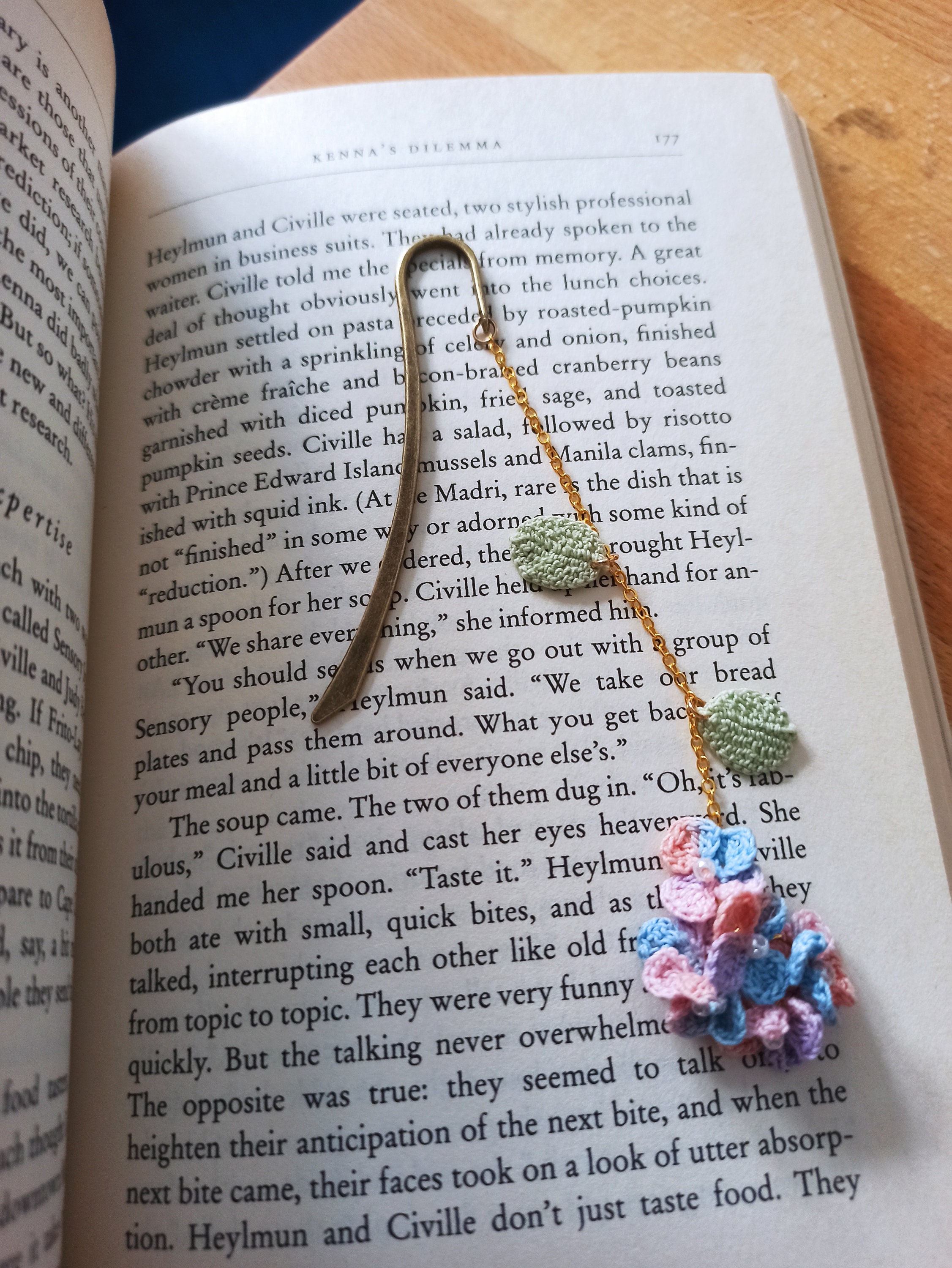 Handmade Crochet Hydrangea Flower Bookmark | Micro Crochet Floral ...