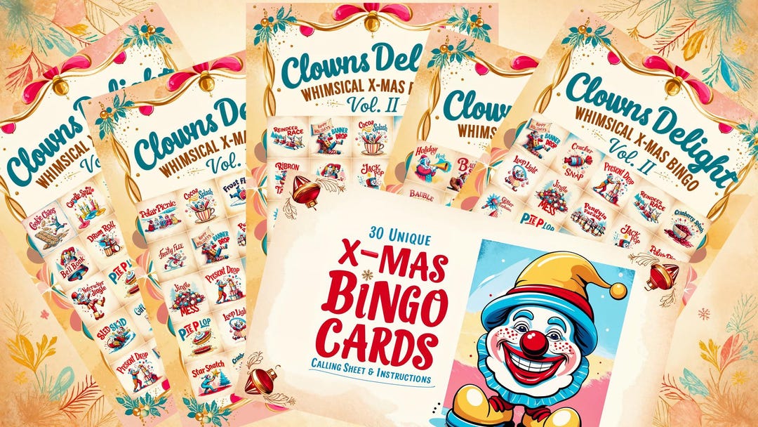30 Printable Christmas Bingo Cards, 5x5 Grid Christmas Bingo, Holiday ...