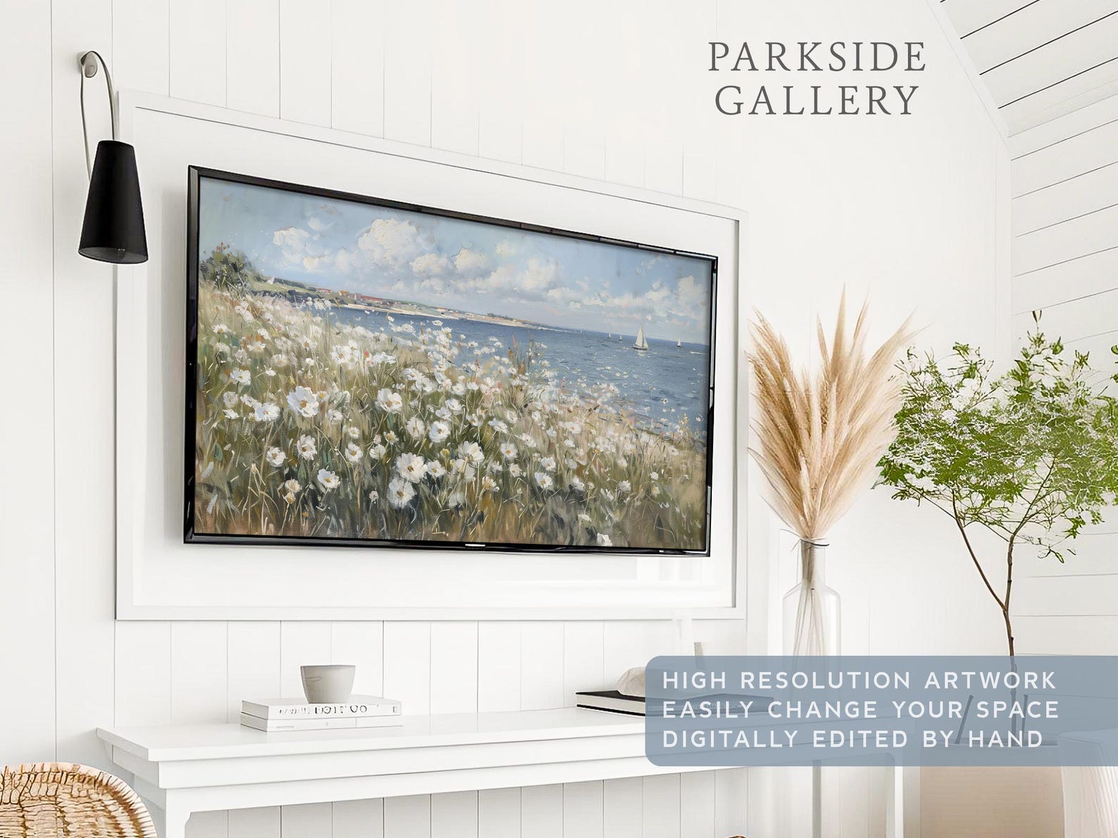 Wildflower Coastal Summer Frame TV Art for Samsung TV Frame, Beach ...