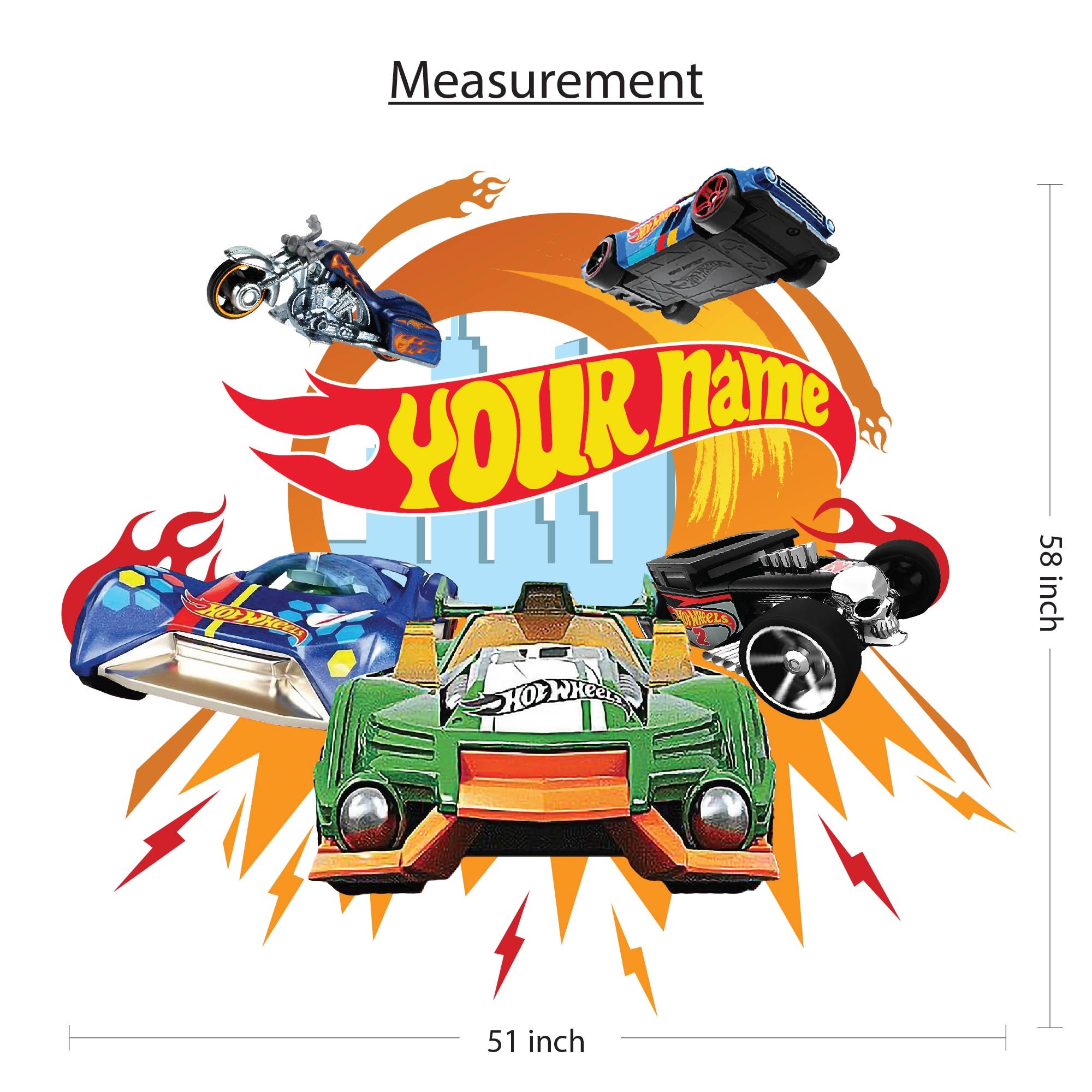 Hot Cars Wall Decal Motorsports Wall Sticker Hot Cars Wallpaper Racing ...