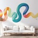 Colourful Flow Line Wall Decal Candy Color Line Wall Decal Curly Shape ...