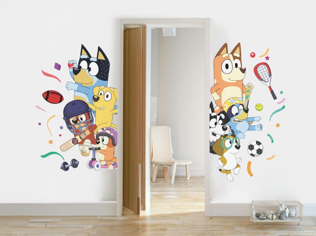 Bluey Wall Decal Door Frame Wall Sticker Bandit Heeler Decal Chilli ...