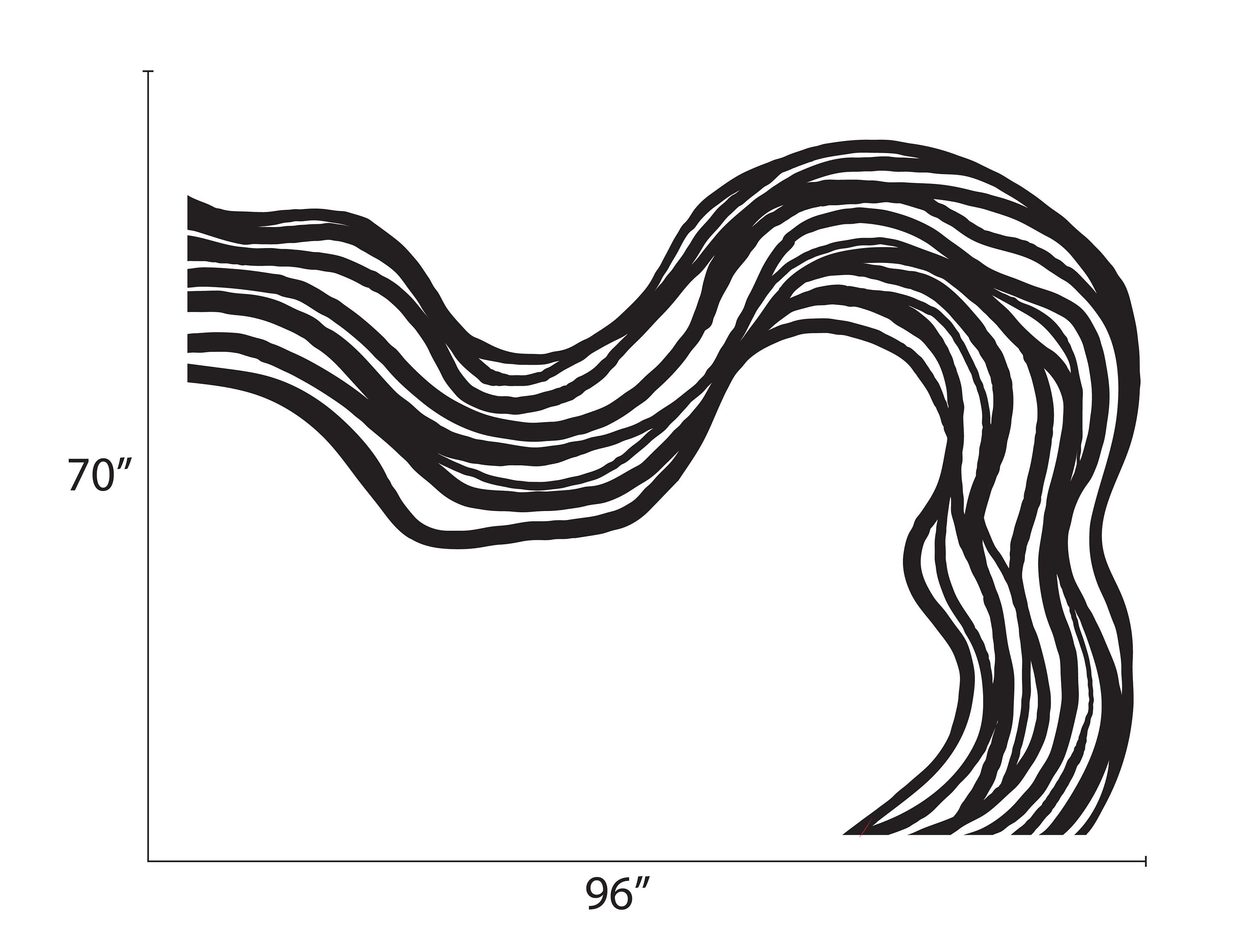 Abstract Line Wall Decal Brushstrokes Line Wall Art Organic Shape ...