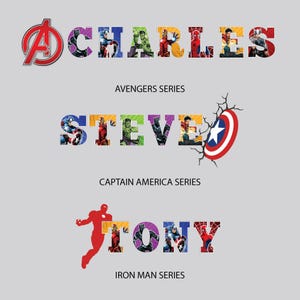Personalised Wall Decal Custom Name Wall Sticker Superheroes Custom ...