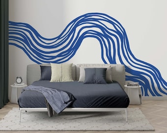 Colourful Flow Line Wall Decal Candy Color Line Wall Decal Curly Shape ...