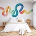 Colourful Flow Line Wall Decal Candy Color Line Wall Decal Curly Shape ...