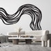 Abstract Line Wall Decal Brushstrokes Line Wall Art Organic Shape ...