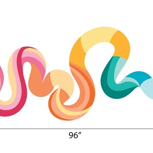 Colourful Flow Line Wall Decal Candy Color Line Wall Decal Curly Shape ...