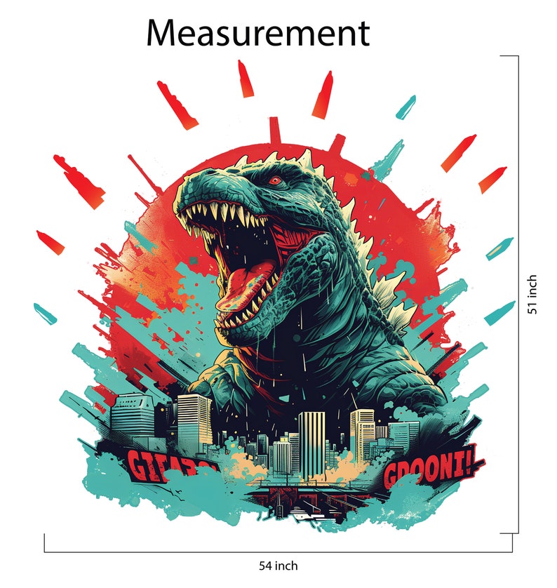 Removable Wall Decal Tokyo City Wall Decal Godzilla Wall Decal Kaiju ...