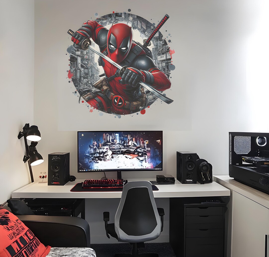 Removable Vinyl Sticker Dead Pool Wall Decal Deadpool Wall Sticker ...