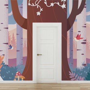 Door Frame Wall Decal Forest Tree Wall Art Door Surround Wall Mural ...
