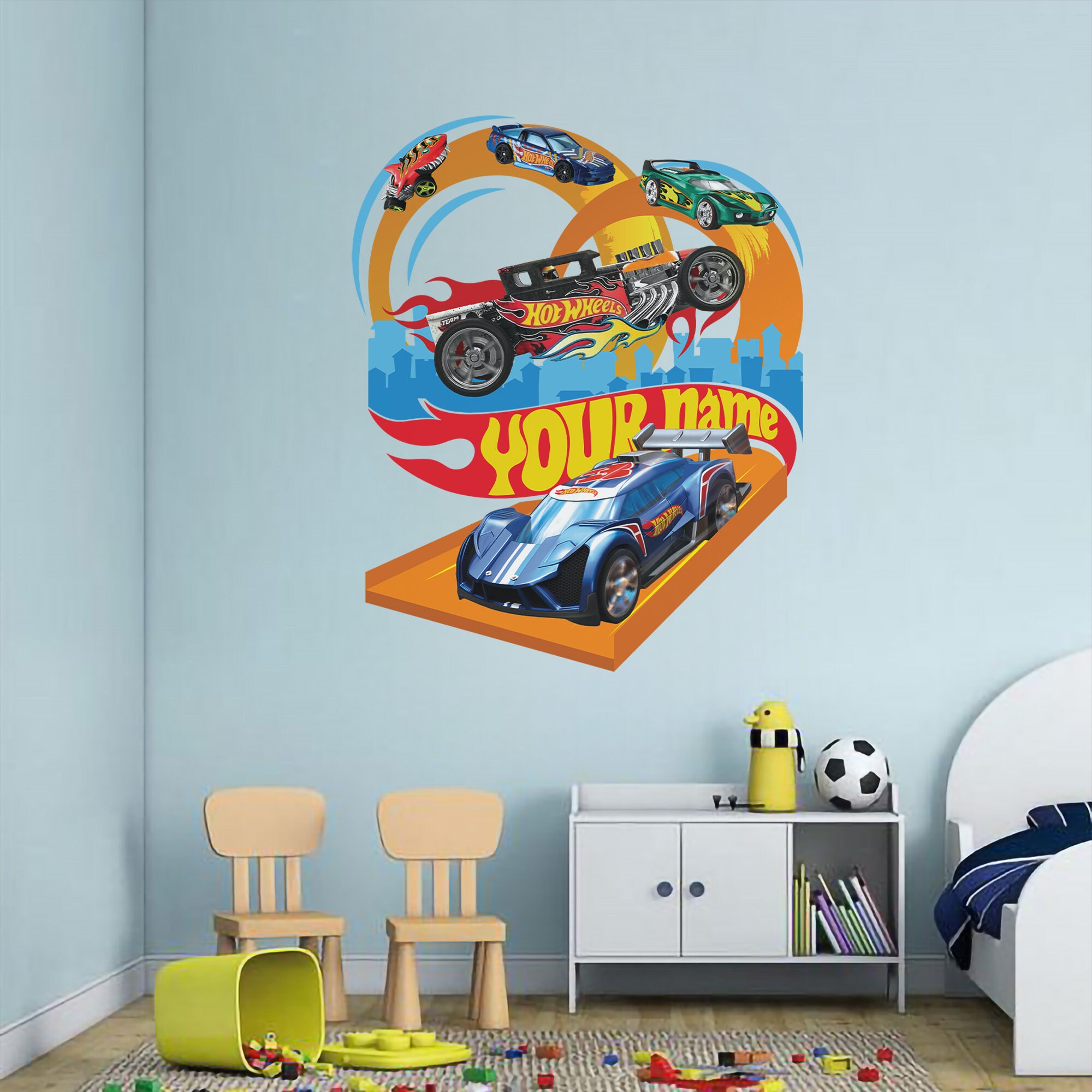 Hot Cars Wall Decal Motorsports Wall Sticker Hot Cars Wall Art Racing ...