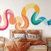 Colourful Flow Line Wall Decal Candy Color Line Wall Decal Curly Shape ...