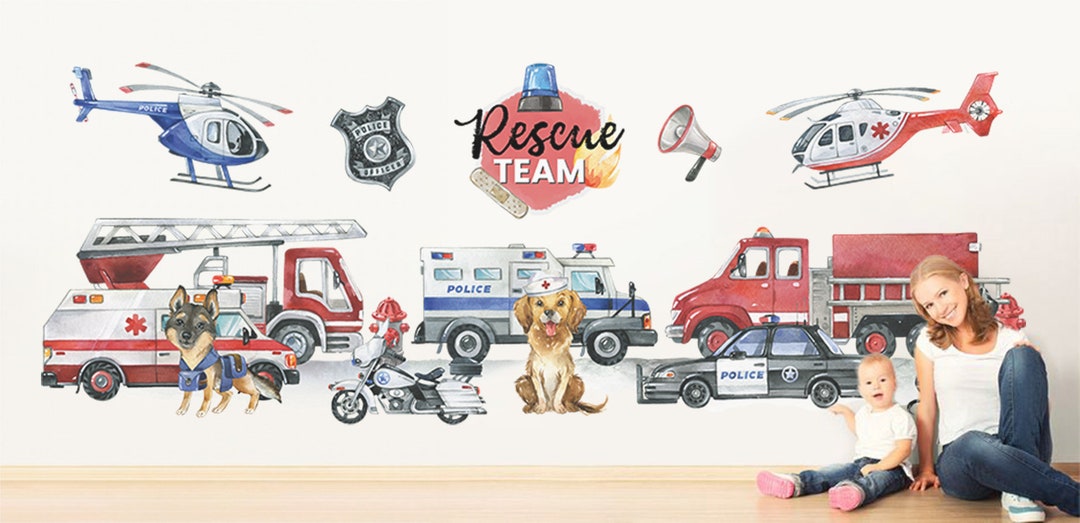 Rescue Team Rescue Dog Wall Decal Rescue Transport Wall Decal Ambulance ...