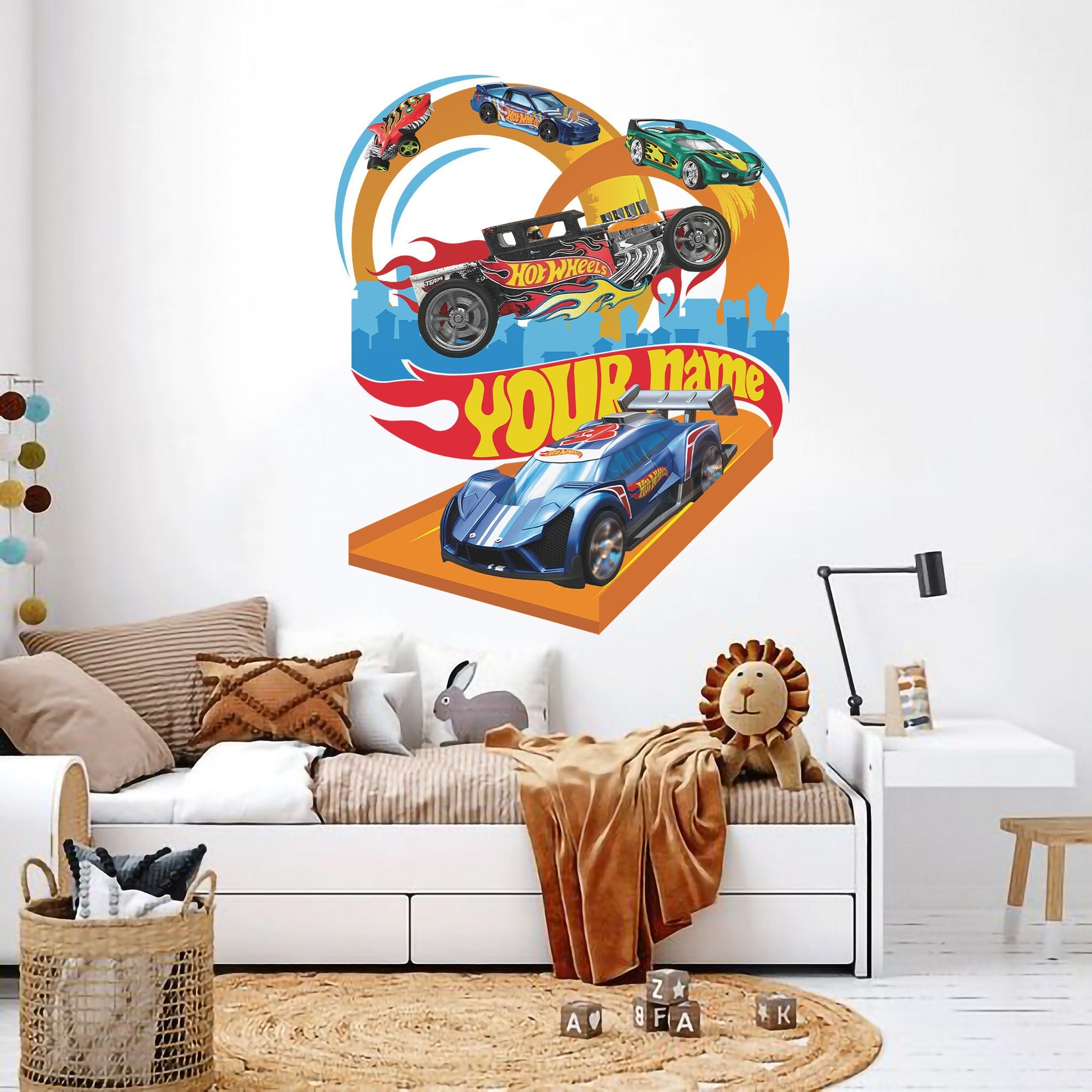 Hot Cars Wall Decal Motorsports Wall Sticker Hot Cars Wall Art Racing ...