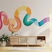 Colourful Flow Line Wall Decal Candy Color Line Wall Decal Curly Shape ...