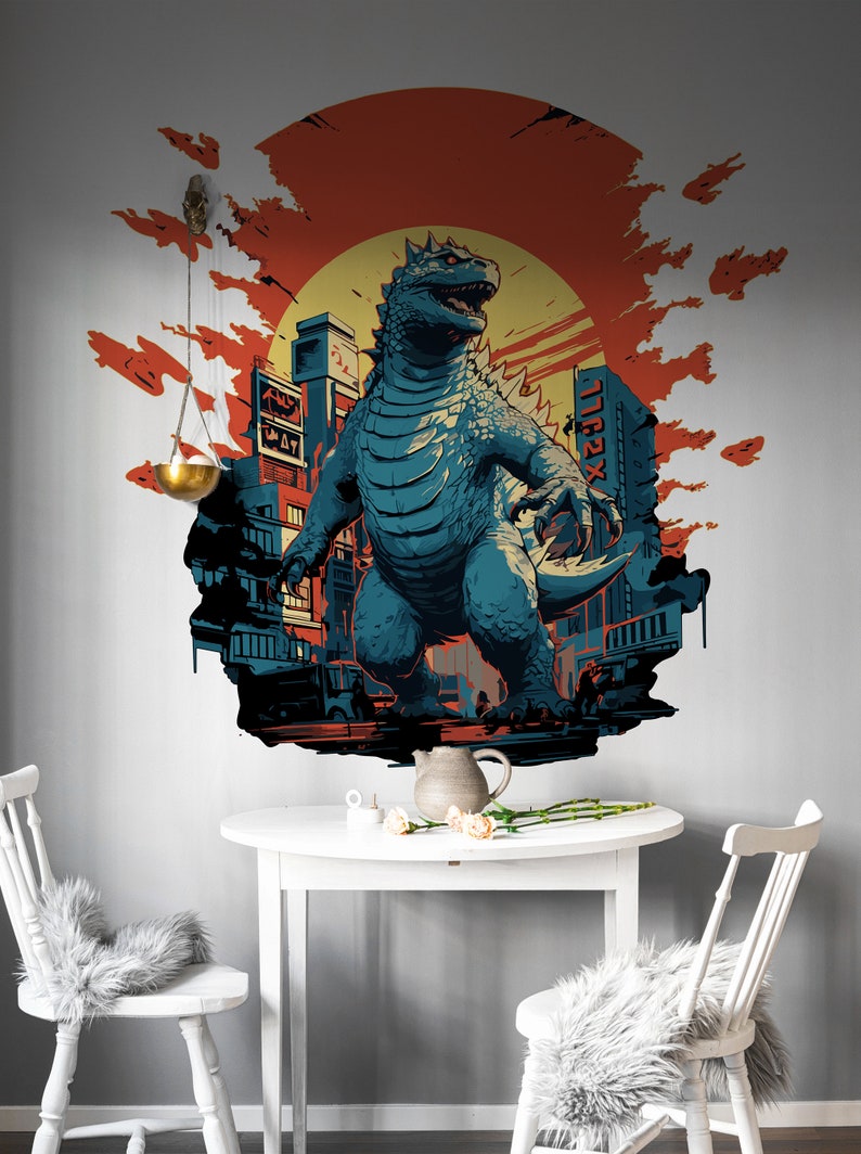 Tokyo City Wall Decal Godzilla Wall Decal Kaiju Wall Art Godzilla Wall ...