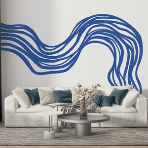 Abstract Line Wall Decal, Brushstroke Organic Shape Wall Art Sticker - Etsy