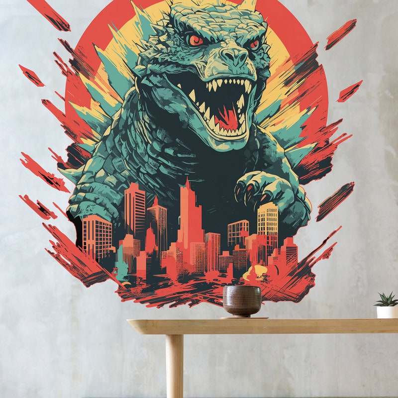 Godzilla Wall Art - Etsy