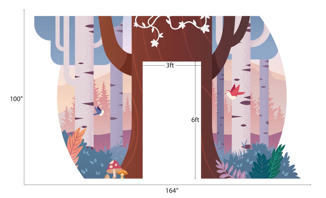 Door Frame Wall Decal Forest Tree Wall Art Door Surround Wall Mural ...