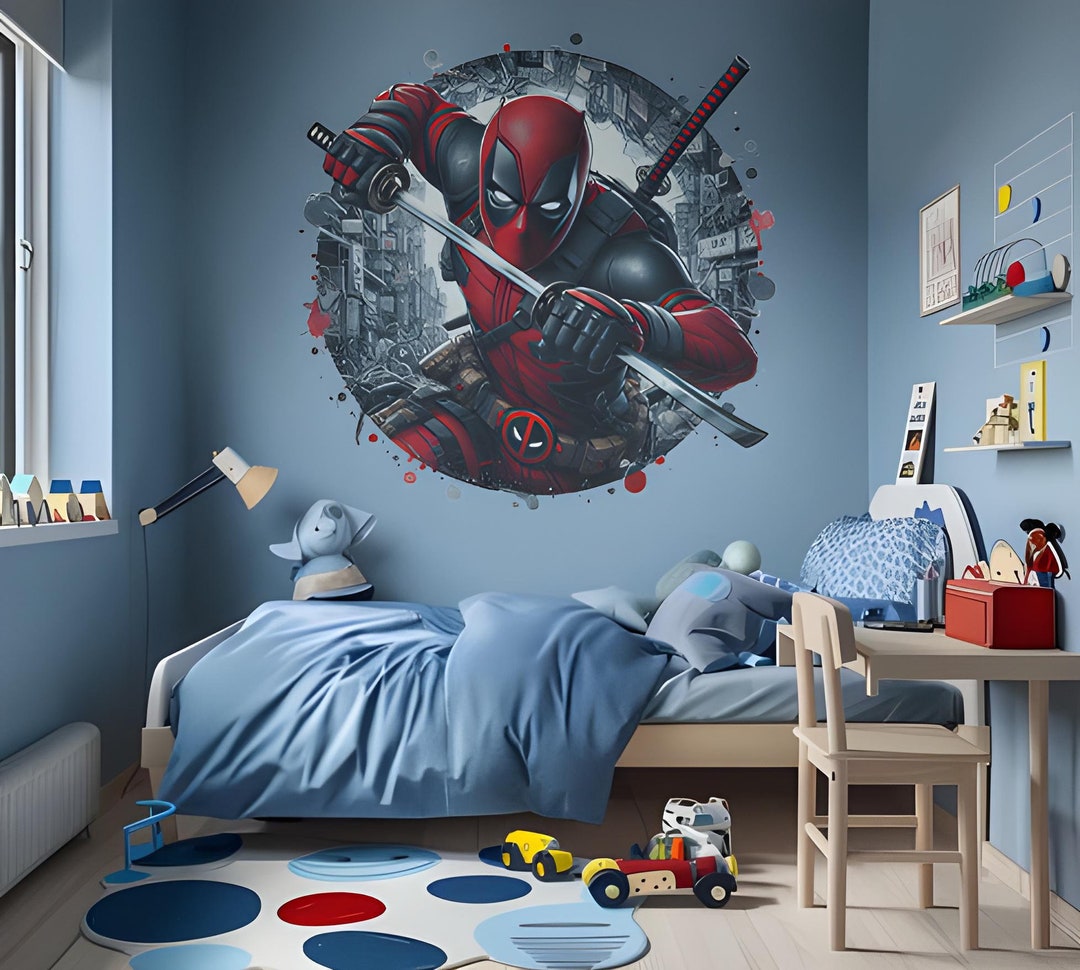 Removable Vinyl Sticker Dead Pool Wall Decal Deadpool Wall Sticker ...