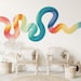 Colourful Flow Line Wall Decal Candy Color Line Wall Decal Curly Shape ...