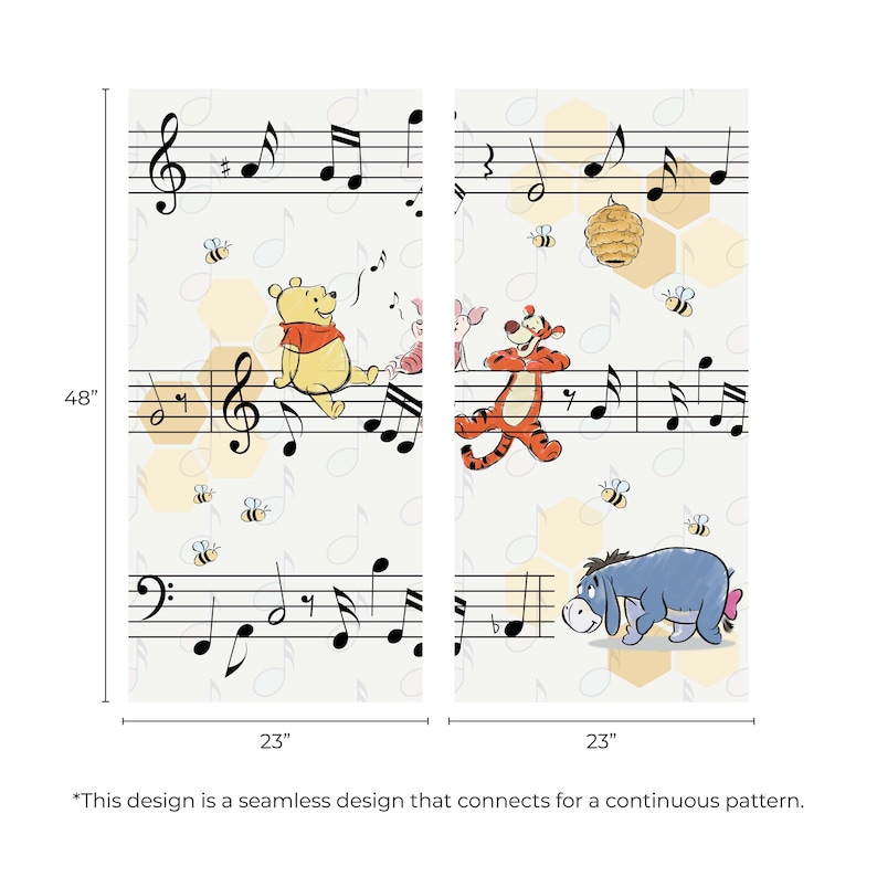 Winnie the Pooh Music Notes Wall Decal: Nursery Room Decor - Etsy