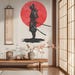 Samurai Wall Decal Japanese Sun Wall Art Ninja Wall Sticker Samurai ...