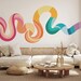 Colourful Flow Line Wall Decal Candy Color Line Wall Decal Curly Shape ...