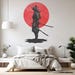 Samurai Wall Decal Japanese Sun Wall Art Ninja Wall Sticker Samurai ...