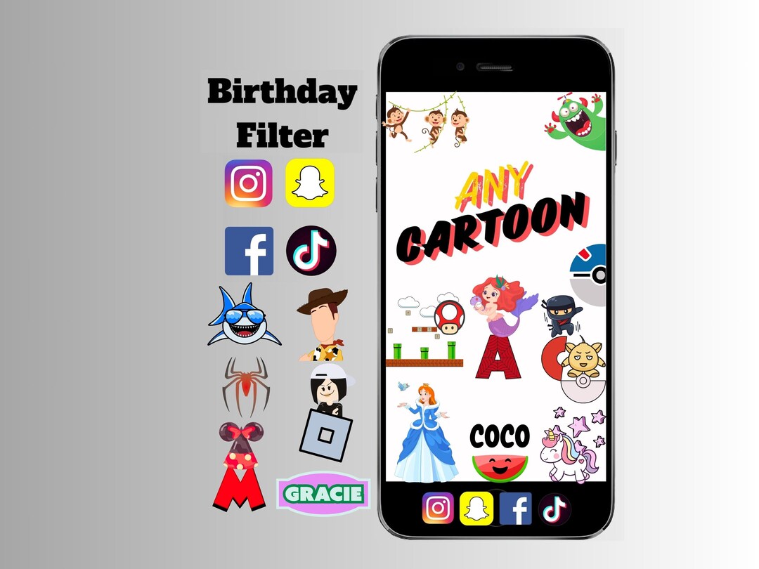 Custom Snapchat Filter, Tiktok Filter, Any Cartoon Geofilter ...