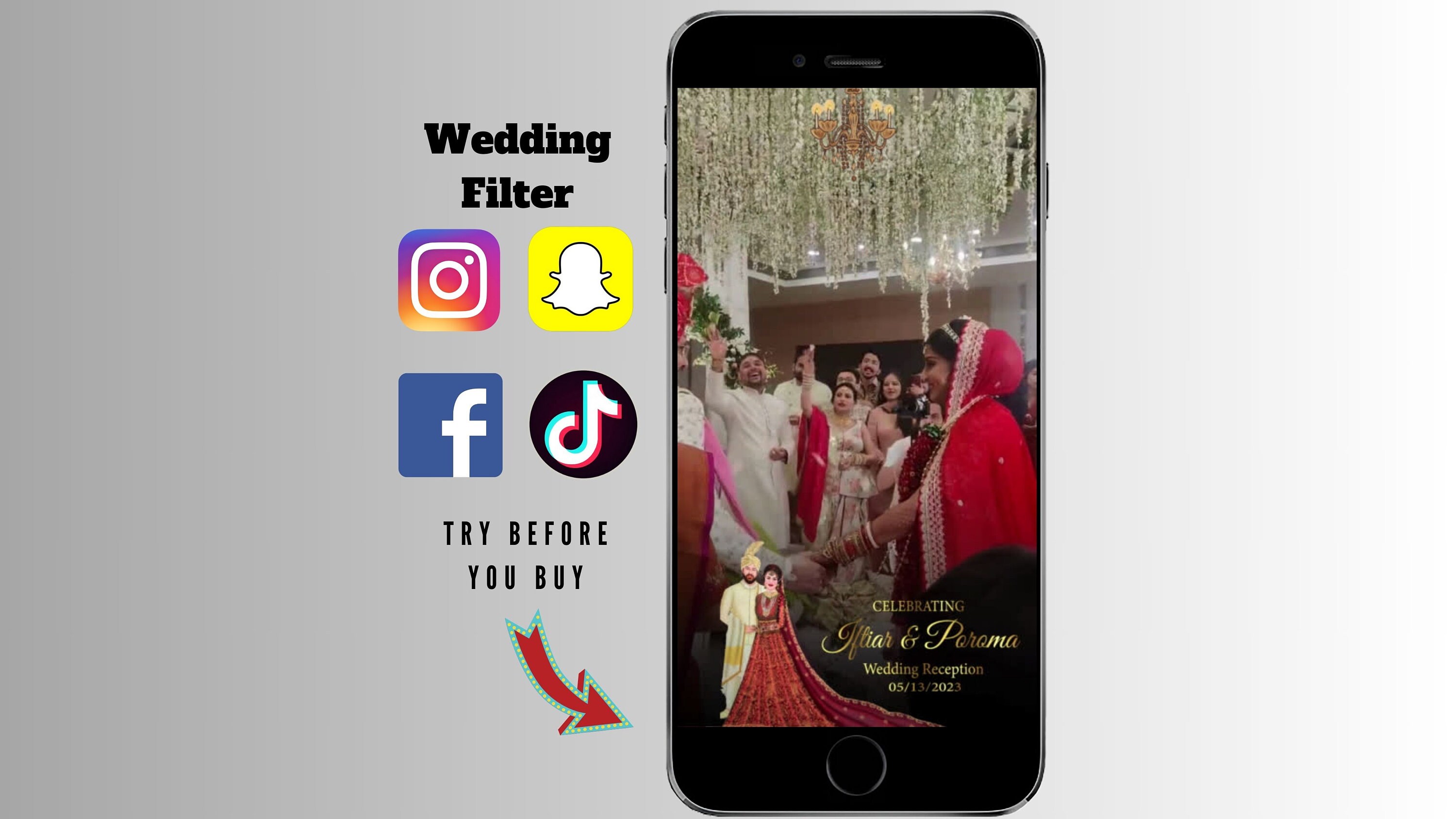 Wedding Snapchat Filter, Instagram Filter, Geofilter, Personalized Gift ...