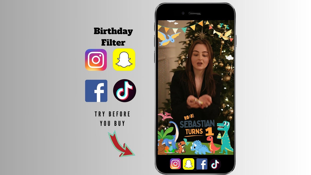 Dinosaur Birthday Snapchat Filter, Tiktok Filter, Geofilter ...