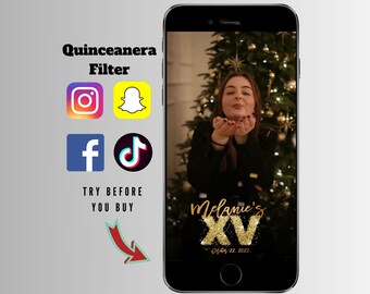 Quinceanera Filter, Pink Gold, Flowers Instagram Filter, Facebook ...