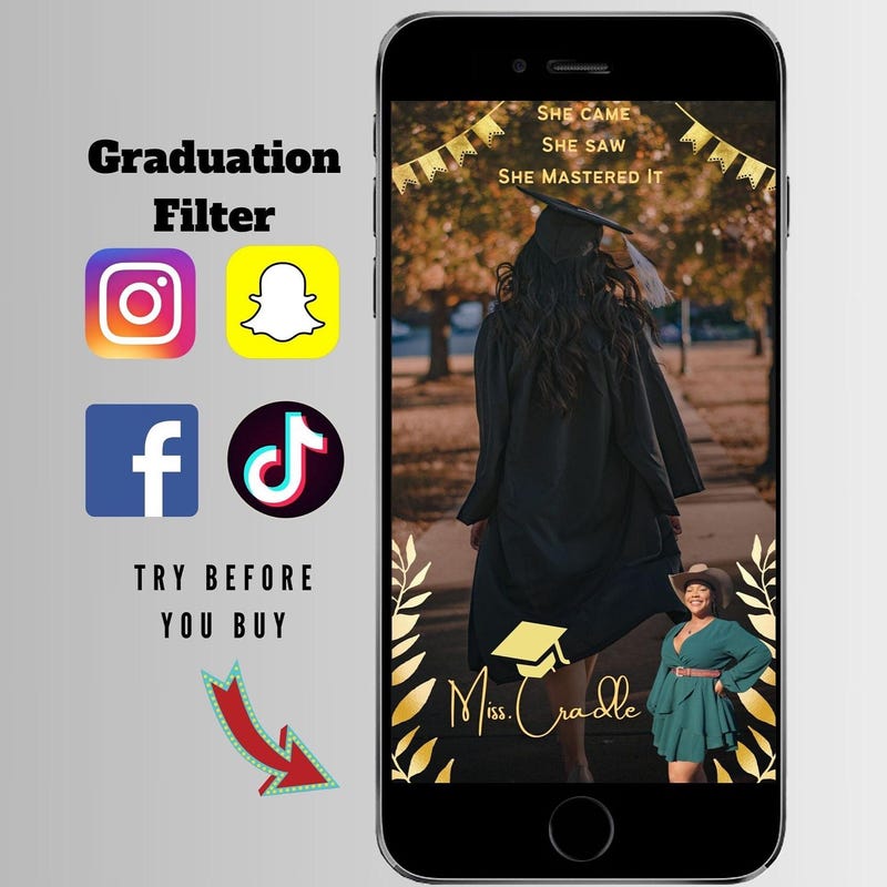 Snapchat Filter Graduation - Etsy