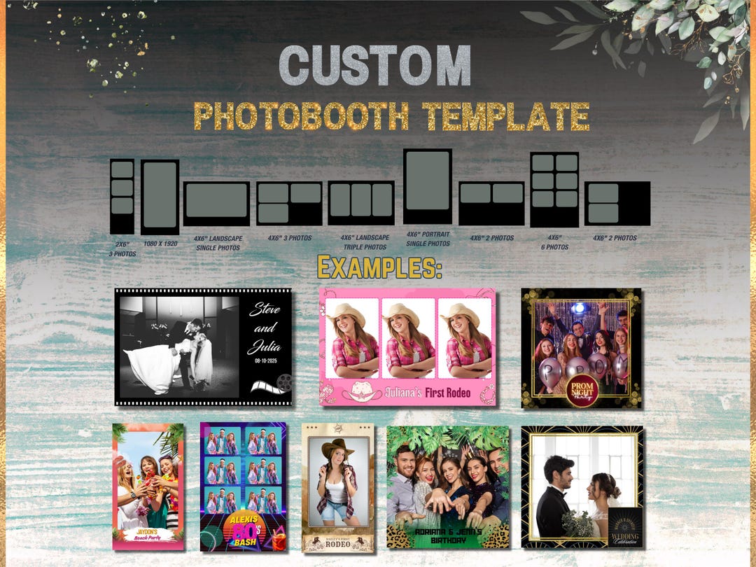 Custom Photobooth Template: Party Theme Overlay (PNG, PSD), DSLR Booth ...