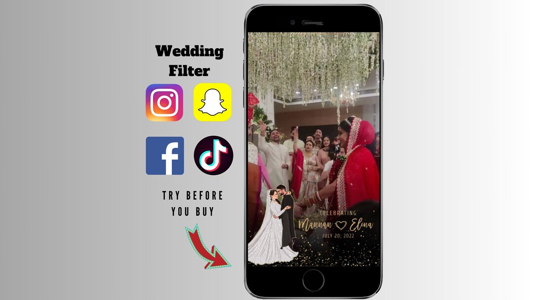 Wedding Snapchat Filter, Instagram Filter, Geofilter, Personalized Gift ...