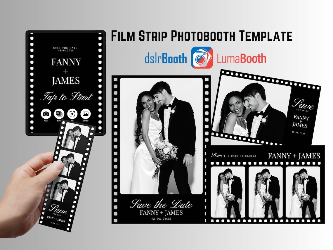 Film Strip Photobooth Template, 360 Photobooth Template, Photobooth ...