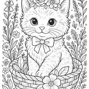 Enchanted Cat Garden Coloring Book | Whimsical Cats PDF - Etsy