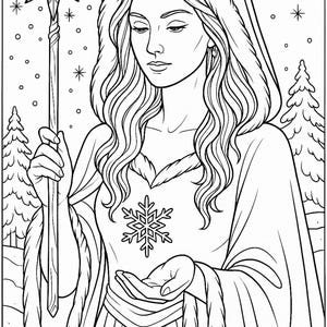 Fantasy Winter Coloring Pages | Fairies, Dragons, Castles (digital ...