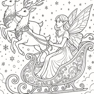 Fantasy Winter Coloring Pages | Fairies, Dragons, Castles (digital ...