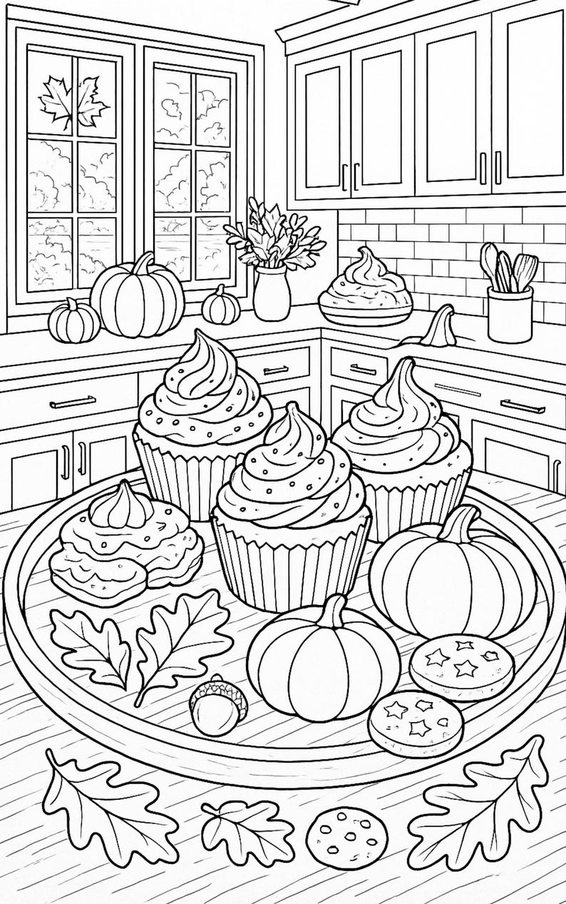 Cozy Autumn Coloring Book: Relaxing Fall Scenes (PDF Printable Pages - Etsy
