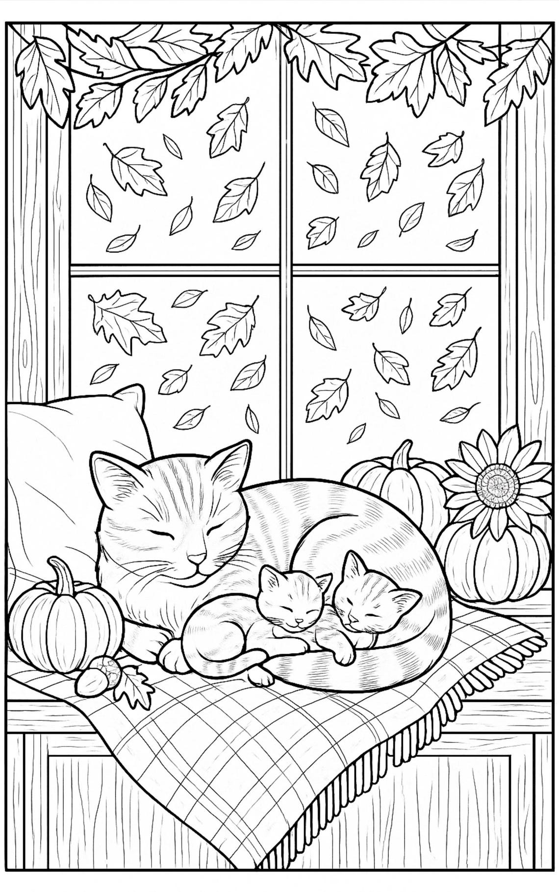 Cozy Autumn Coloring Book: Relaxing Fall Scenes (PDF Printable Pages - Etsy