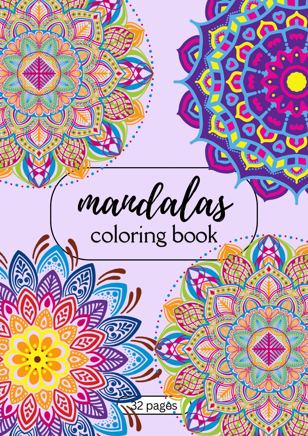 Black and White Mandalas Adult Coloring Book | 34 Pages | Digital ...