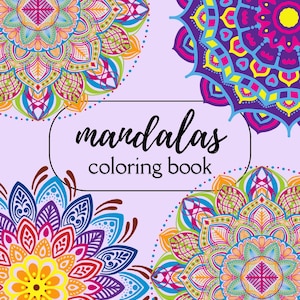 Black and White Mandalas Adult Coloring Book | 34 Pages | Digital ...